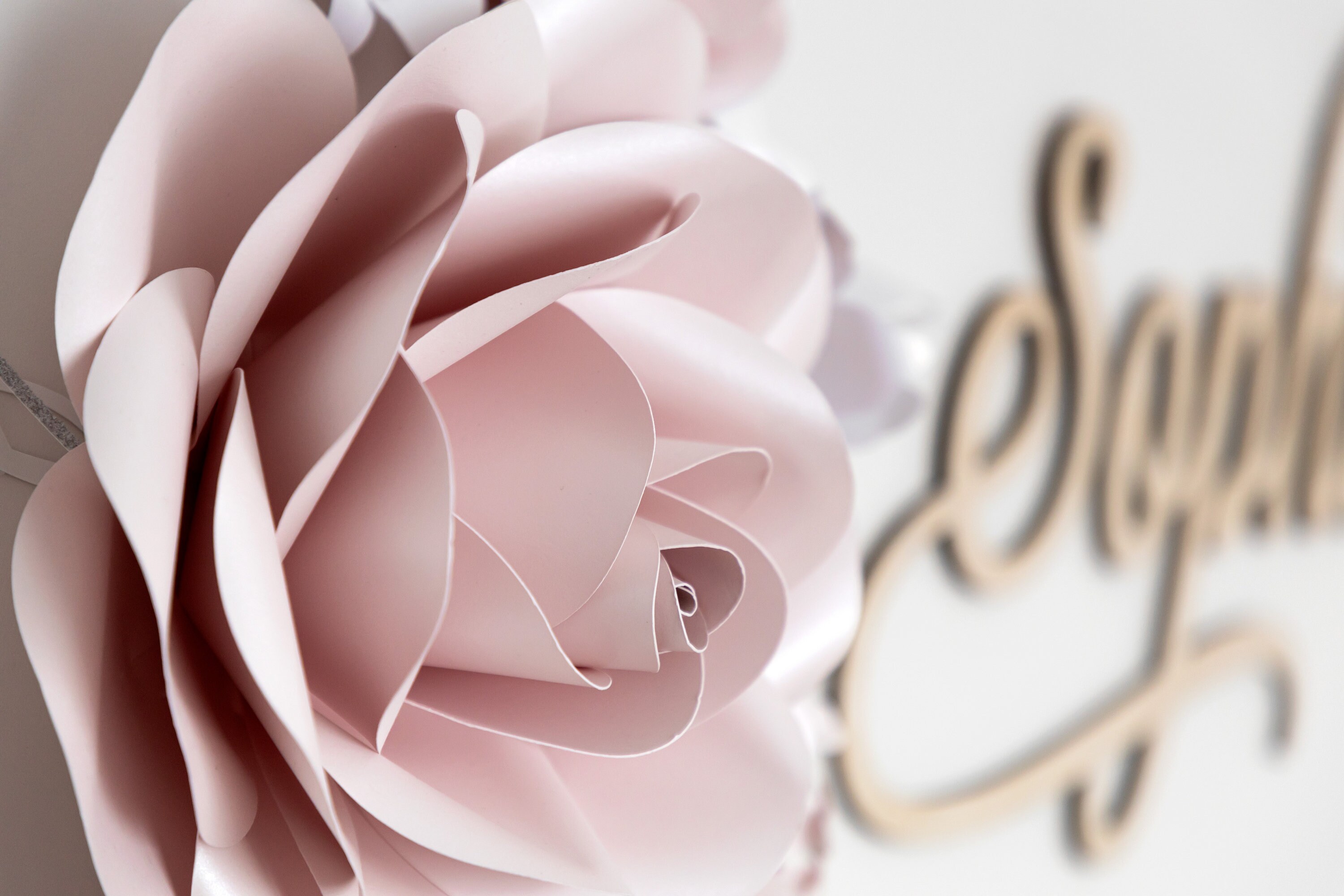 Paper Flowers Name Sign Backdrop, Baby Shower Decor in Loving Memory ...