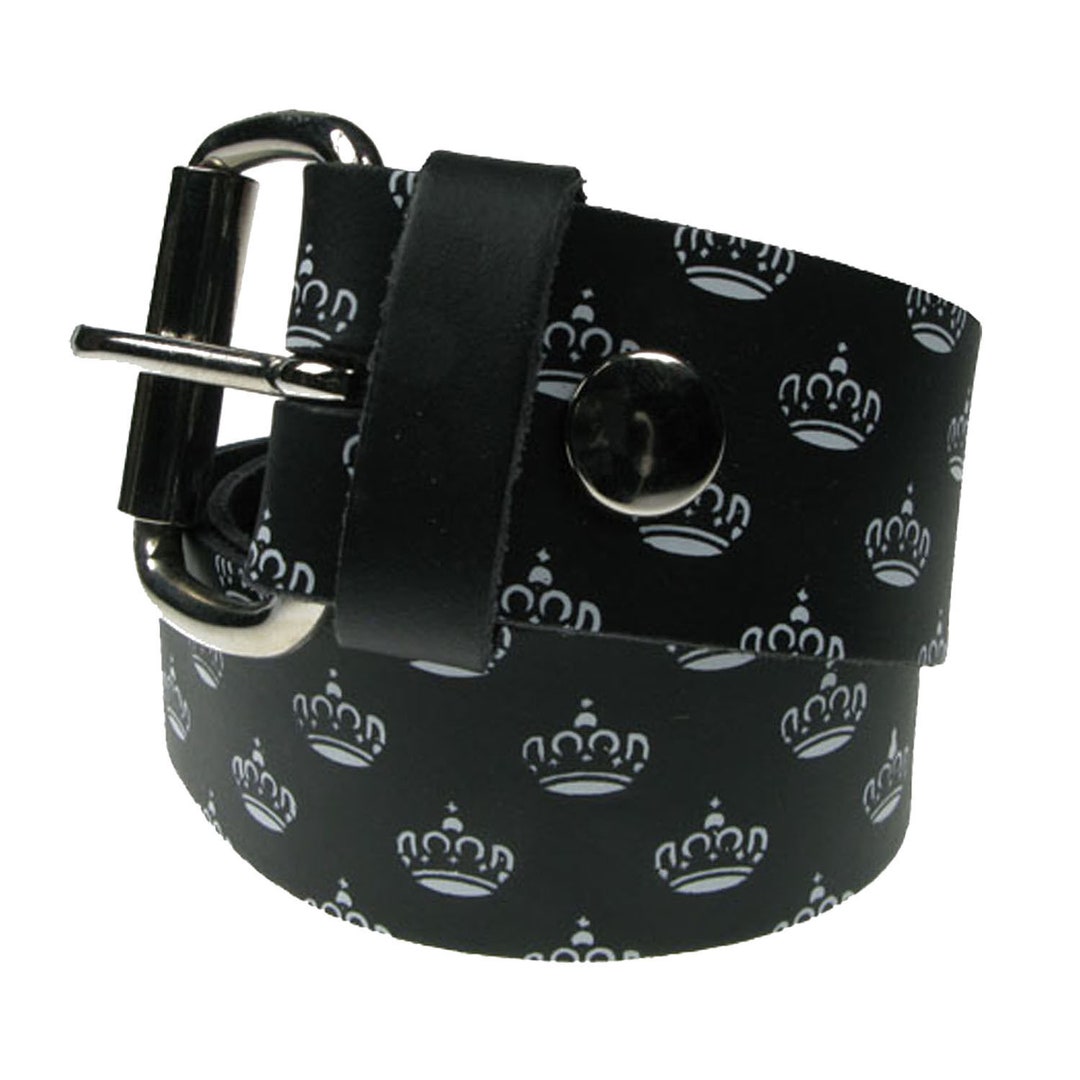 Crown, Real Leather Black Belt 1.5 Inch/38mm, Sizes - S, M, L, XL ...