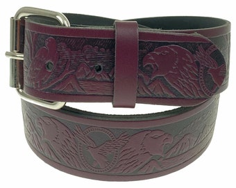 Music Notes, Real Leather Pink Belt 1.5 Inch/38mm, Sizes S, M, L, XL ...
