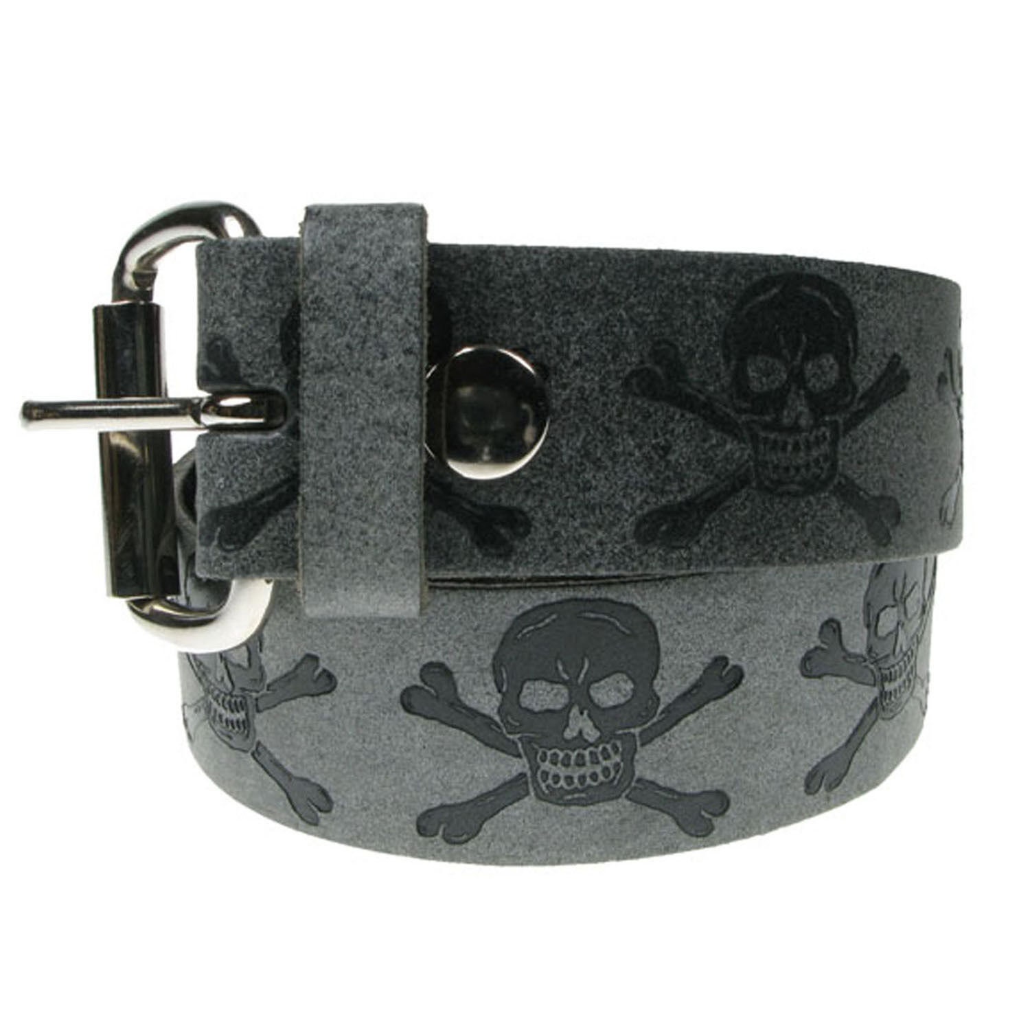 Skull & Crossbones Real Leather Special Grey Belt 1.5 - Etsy