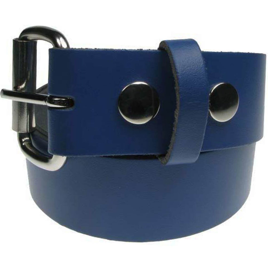 Snap on Interchangeable Real Leather Blue 1.5 Inch/38mm, Sizes - S, M ...