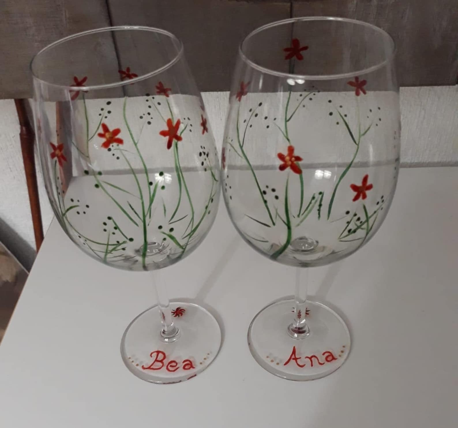 Copas de Vino Pintadas a Mano. Cristalería Pintada. Copas Originales ...