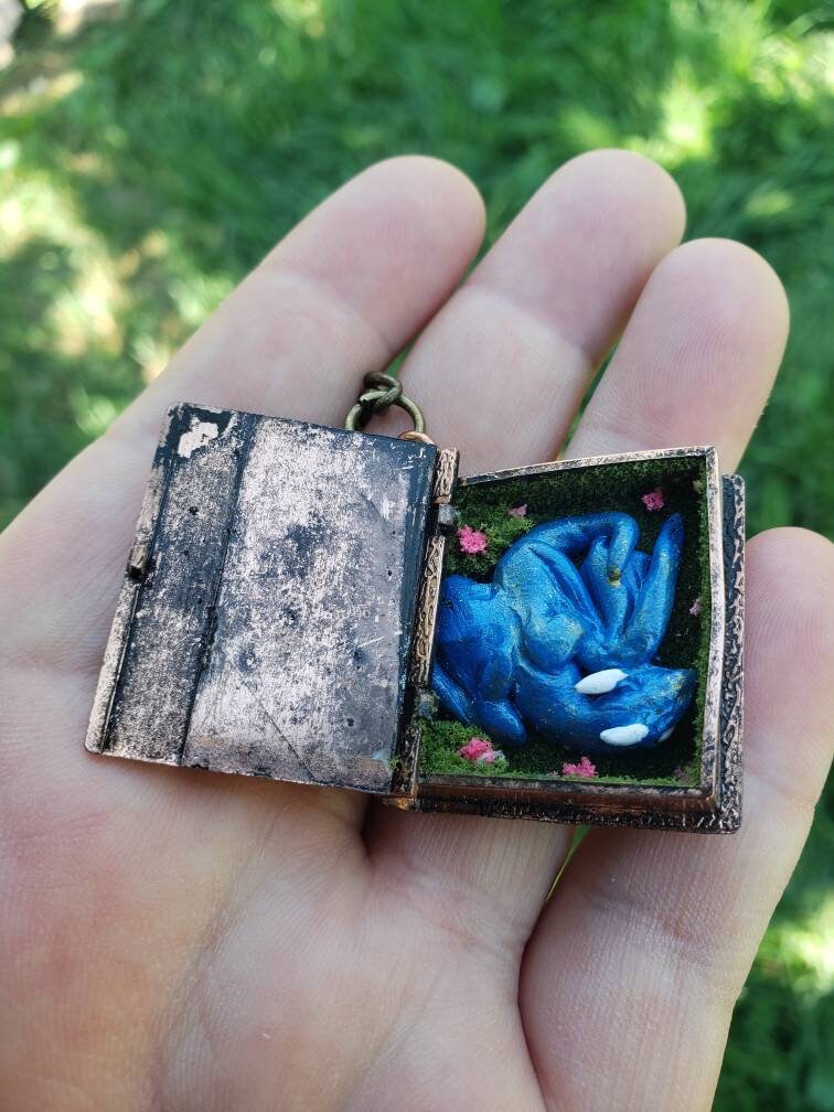 Blue Dragon Book Locket - Etsy