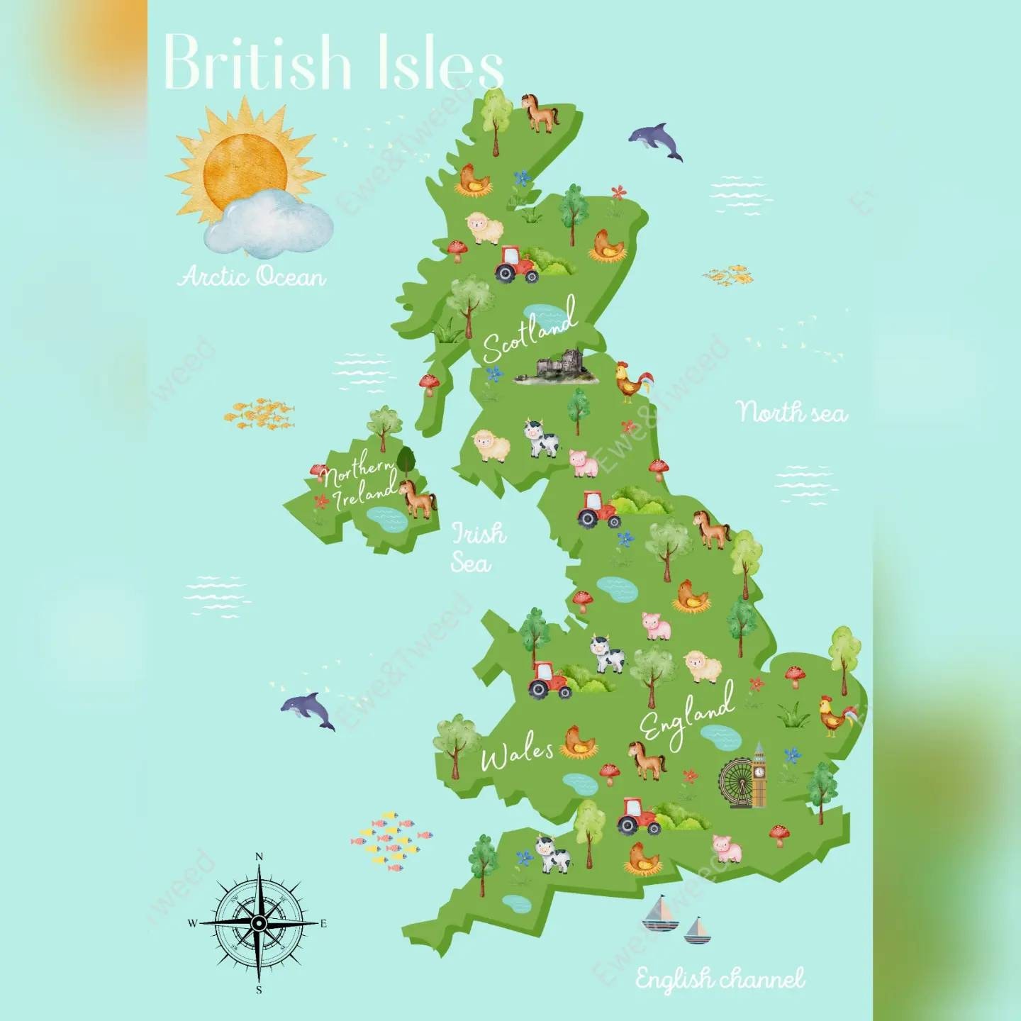 Simple Map Of England For Kids
