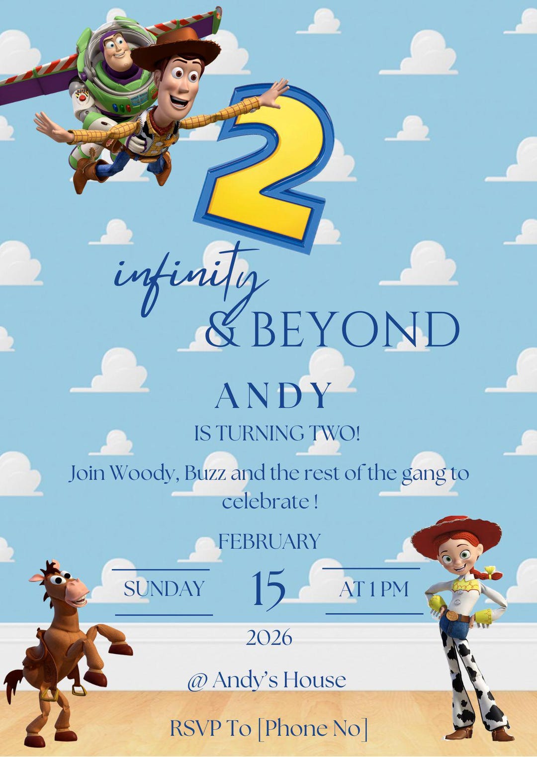 Editable Toy Story Party Invitation Template - Etsy