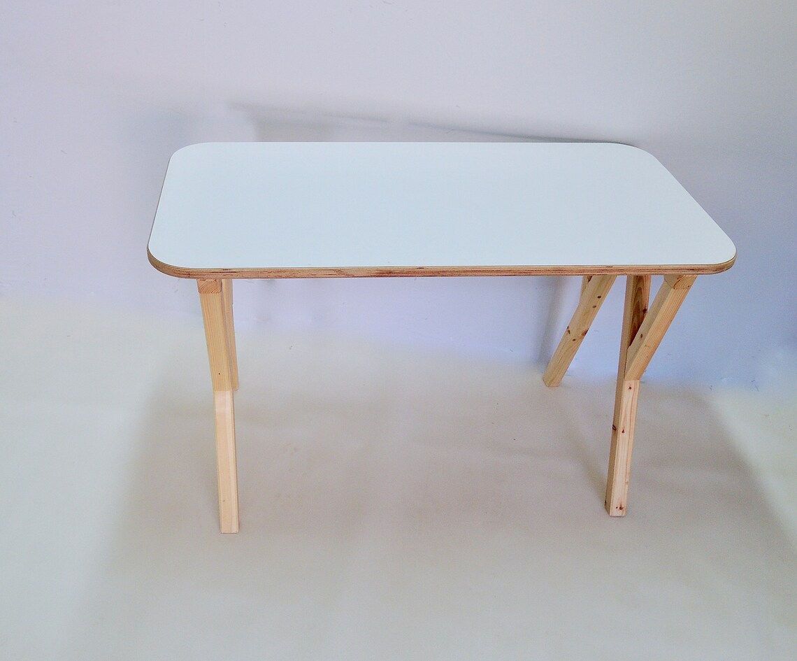 Home Office Birch Plywood Laminated Desk With Y Shaped Wooden Legs ...