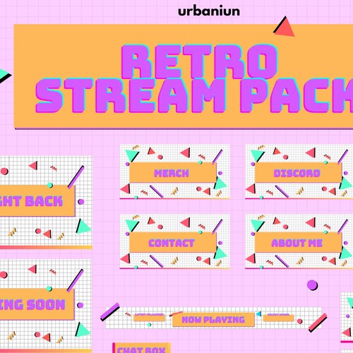 Retro Twitch Overlay Animated Package 90s Stream Package - Etsy