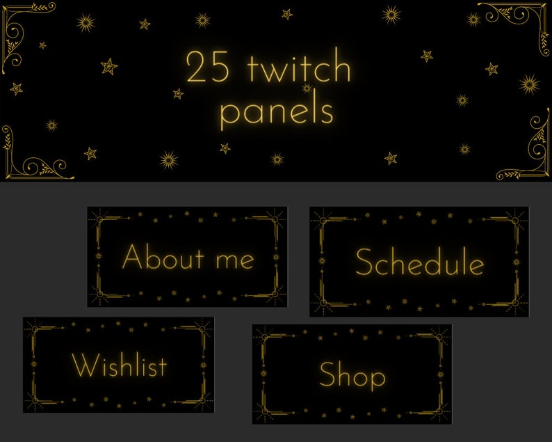 Gold twitch package animated twitch overlay gold gold stream | Etsy