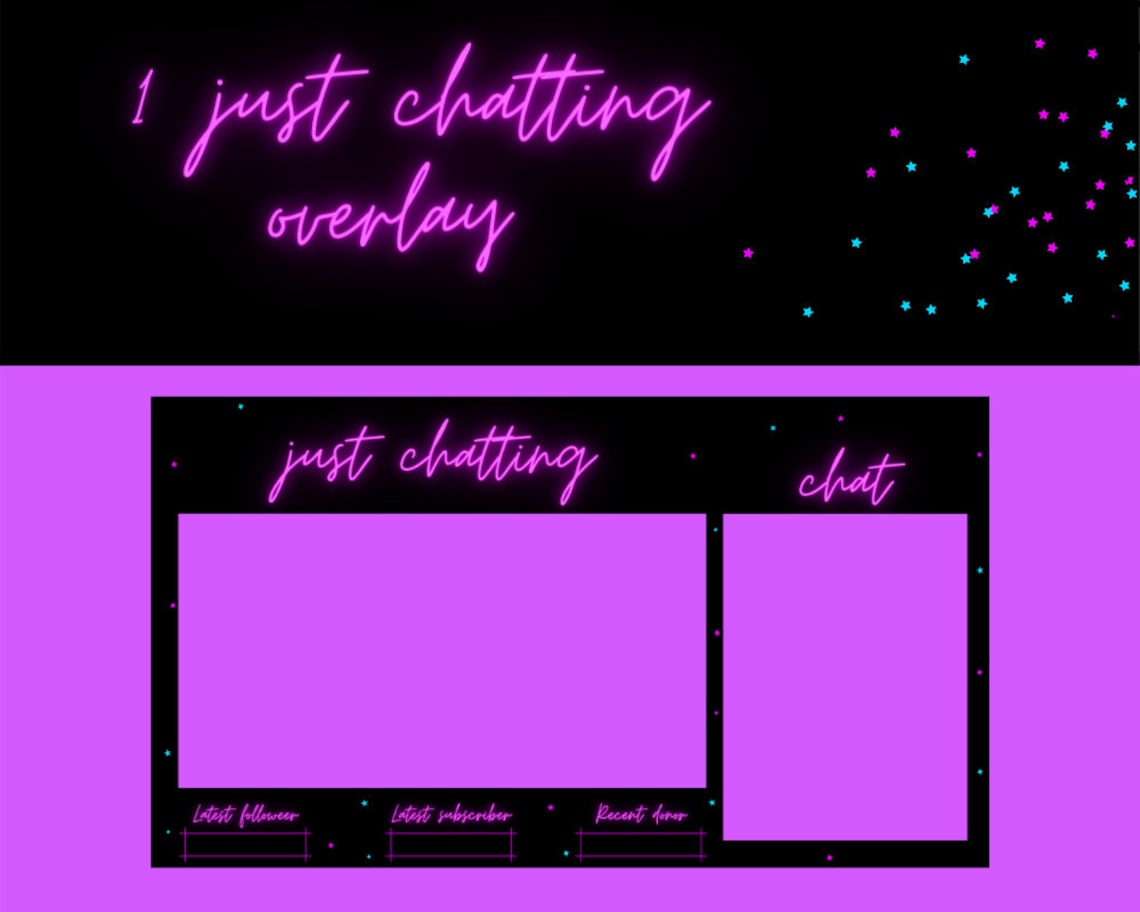 Pink Twitch Overlay Package Animated Neon Stream Package - Etsy