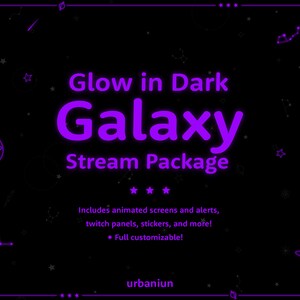 Glow Twitch Package, Neon Stream Overlay, Stars Twitch Panels, BRB ...