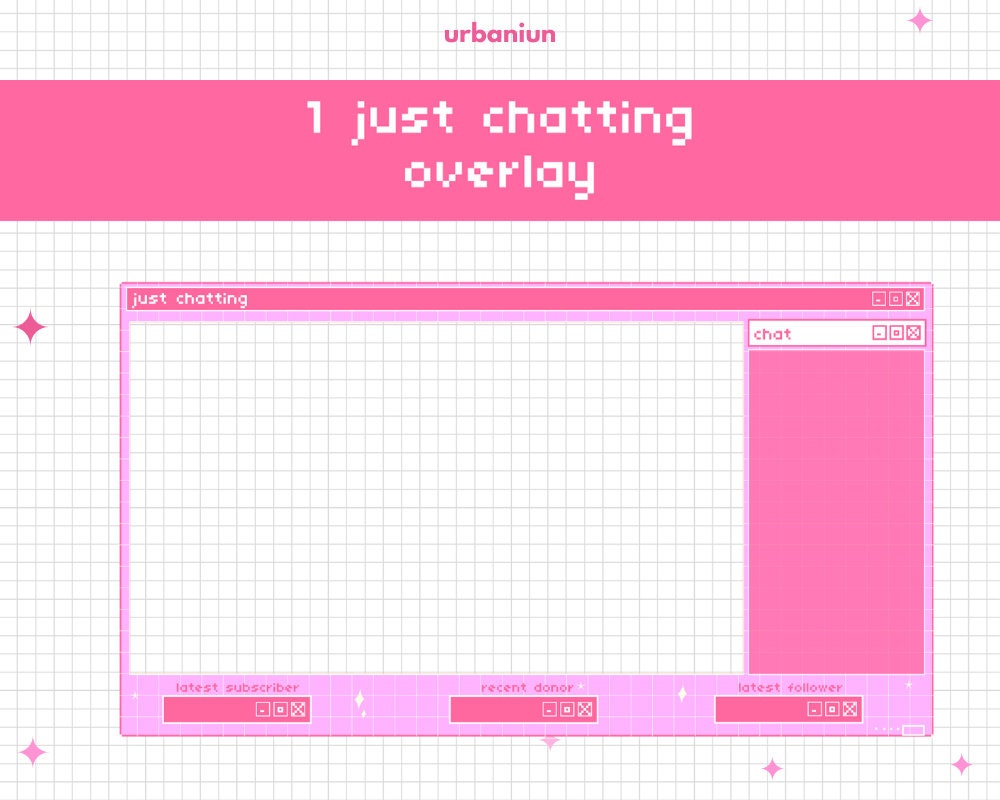 Pink Twitch Overlay Package Animated, Fairy Twitch Panels, Pixel Stream ...