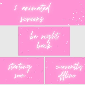 Twitch Overlay Animated Screens, Pink, Cute, Kawaii, Celestial, Stars ...