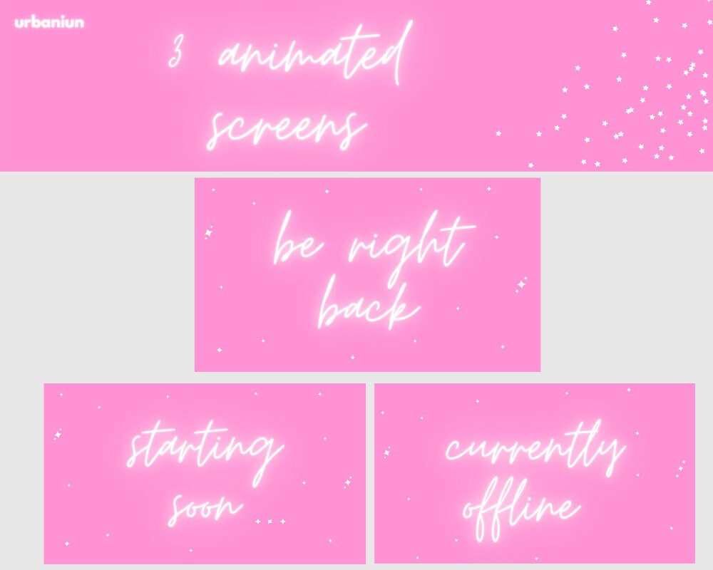 Pink twitch stream overlay package twitch overlay cute pink | Etsy