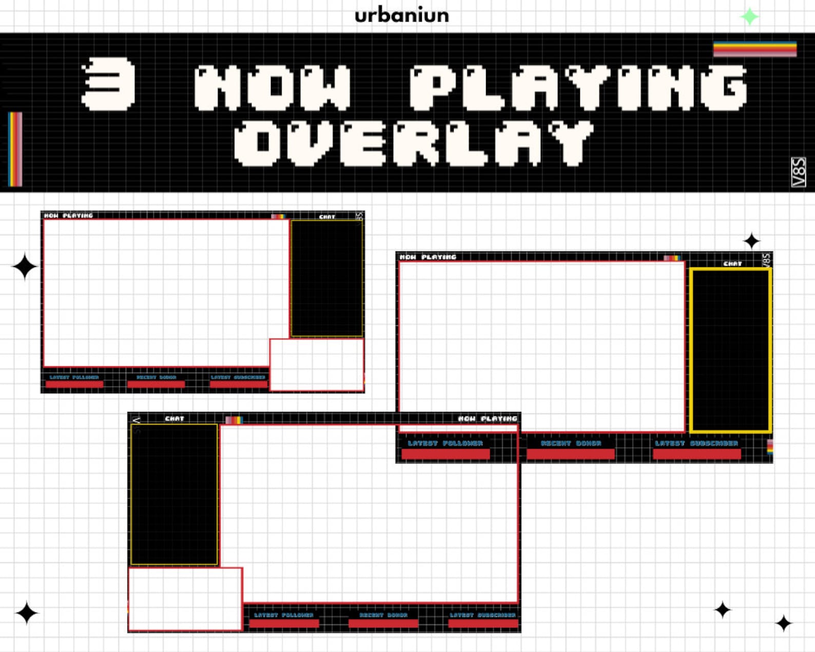 80s Retro Twitch Overlay Animated Package Stream Package - Etsy