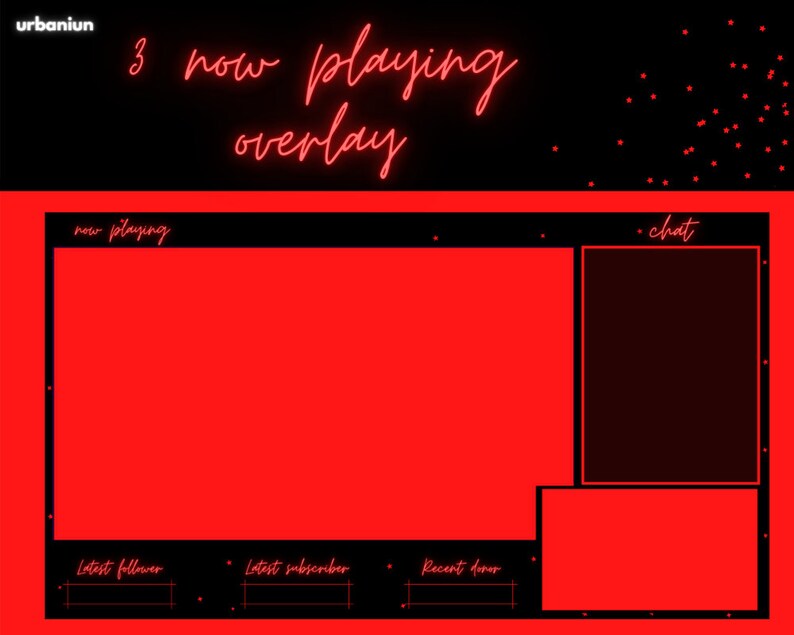 3 Twitch Overlay Neon Twitch Package Red Stream Overlay Red - Etsy Canada