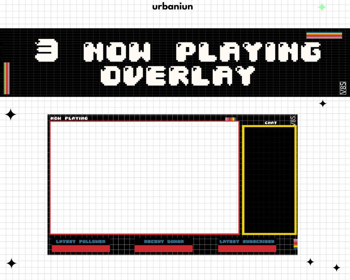 Vhs Twitch Overlay, Retro Stream Package, Old School, Grunge, Arcade ...