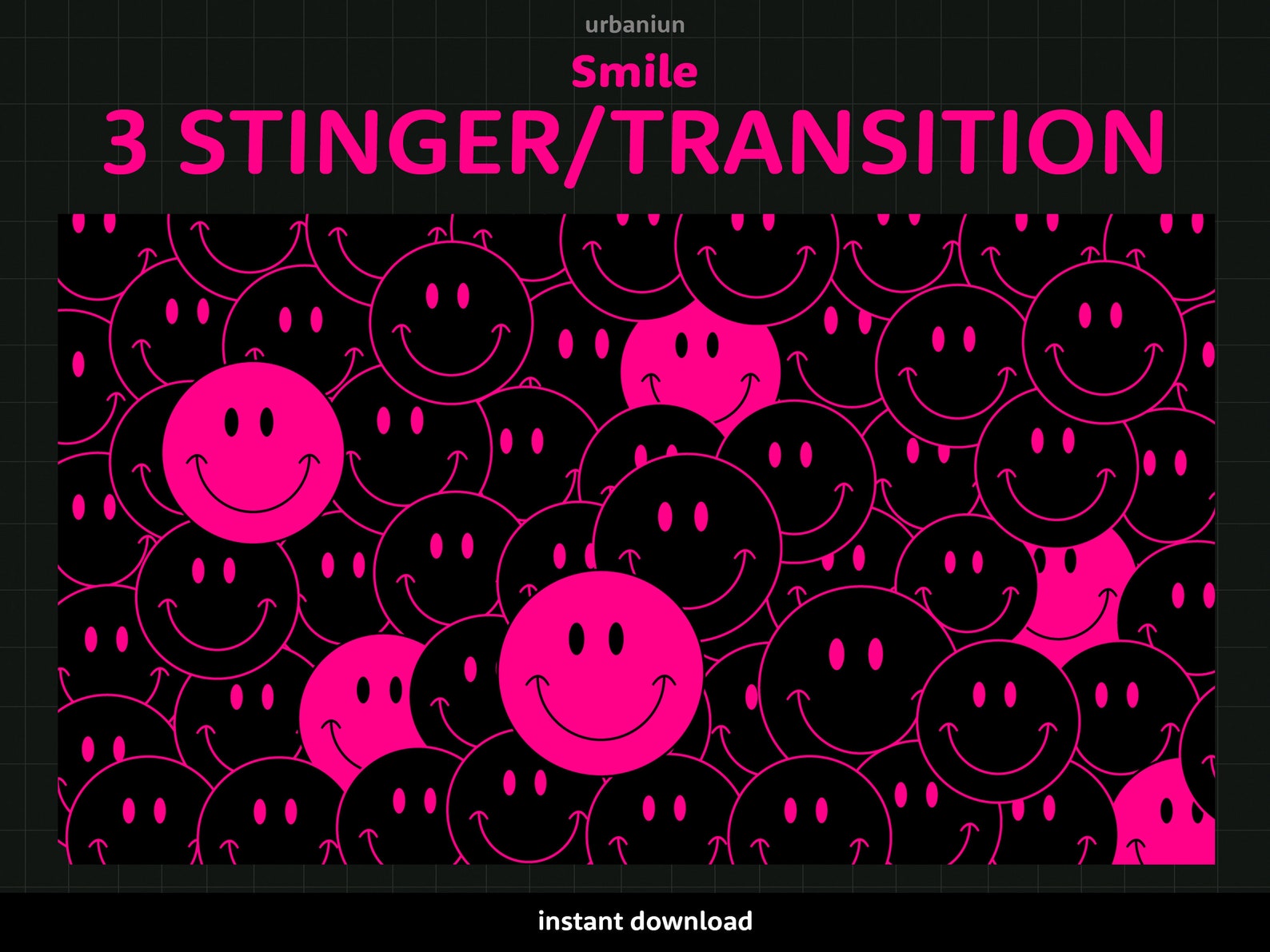 Fun Twitch Transition Smile Stinger Goth Twitch Overlay - Etsy