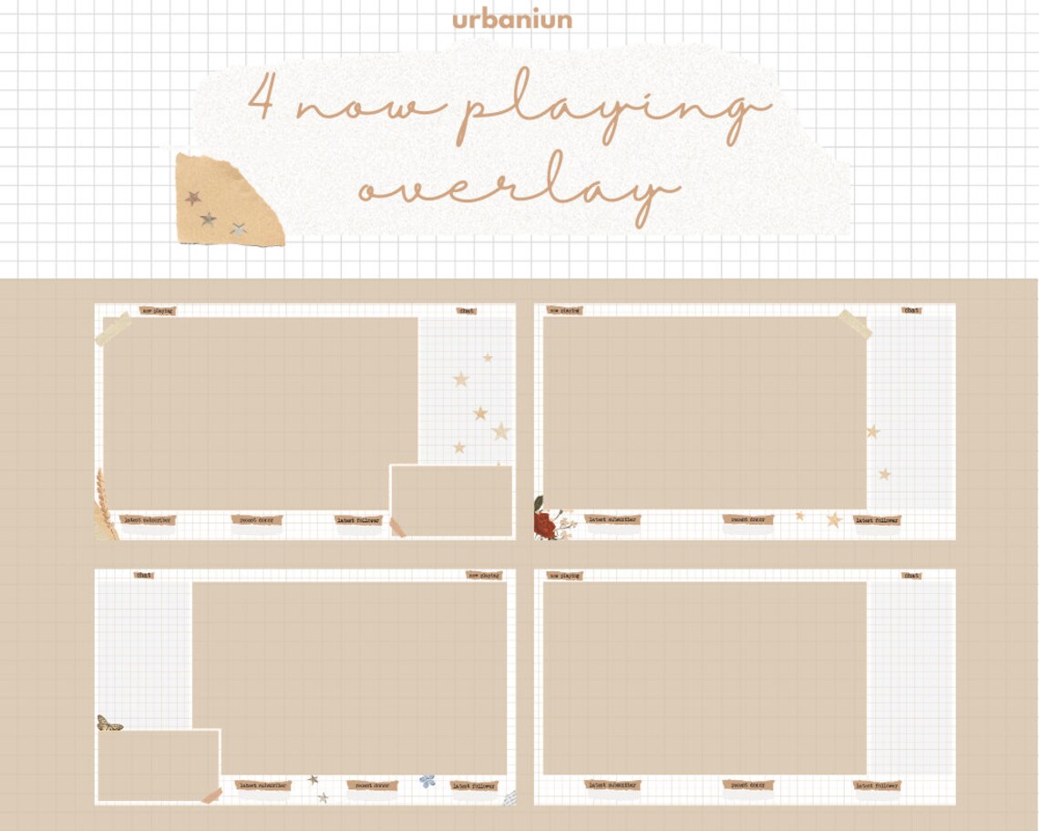 Cozy Twitch Overlay Animated Package Aesthetic Stream - Etsy