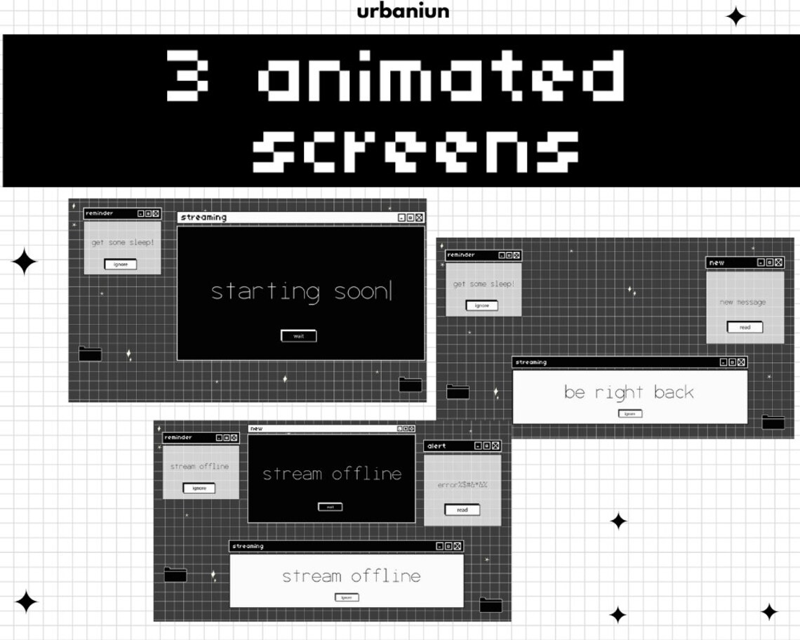 Stream Animated Twitch Overlay Black Pop up Window Box | Etsy