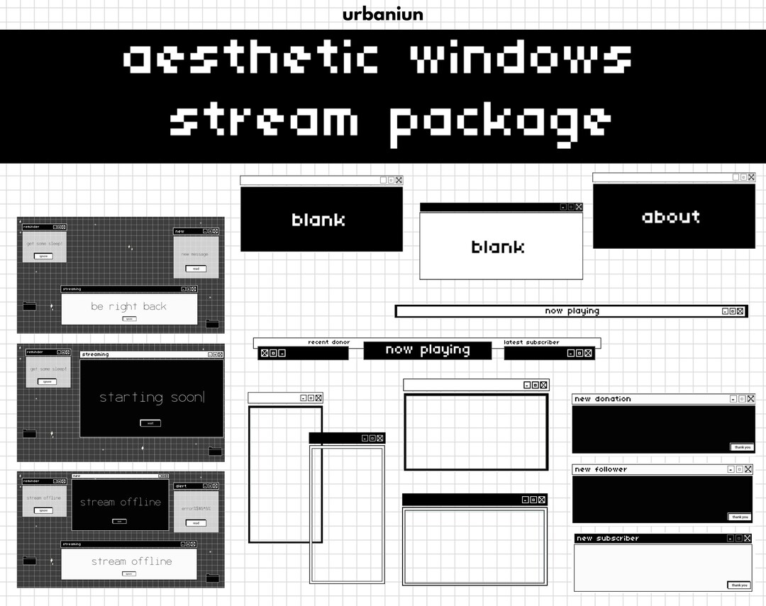 Aesthetic Windows Stream Overlay Package Twitch Overlay - Etsy Canada
