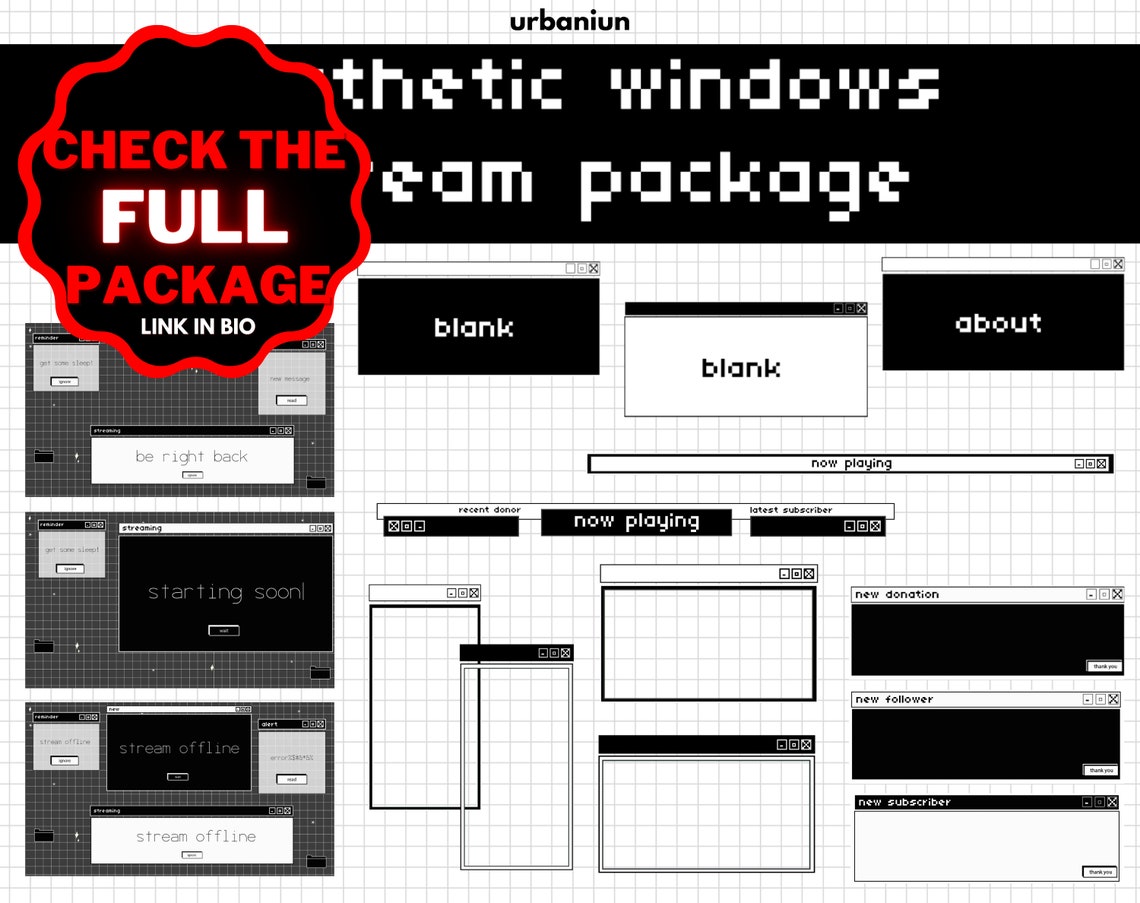 Stream Animated Twitch Overlay Black Pop up Window Box | Etsy