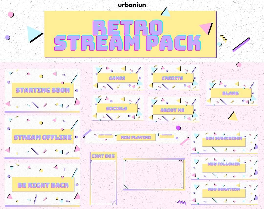 Retro Twitch Overlay Animated Package 90s Stream Package - Etsy