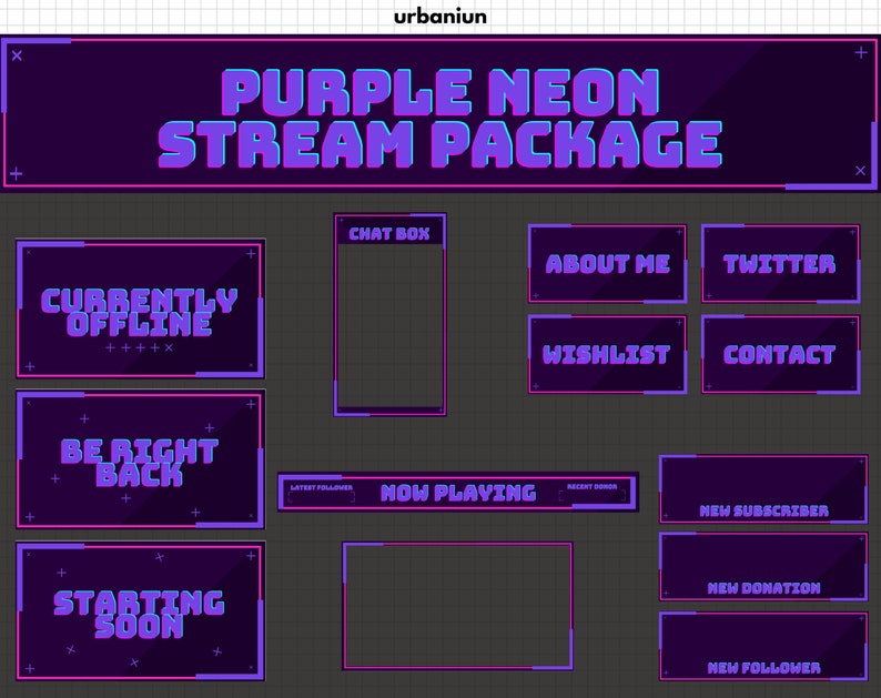 Simple Twitch Overlay Package Animated Basic Stream Package - Etsy