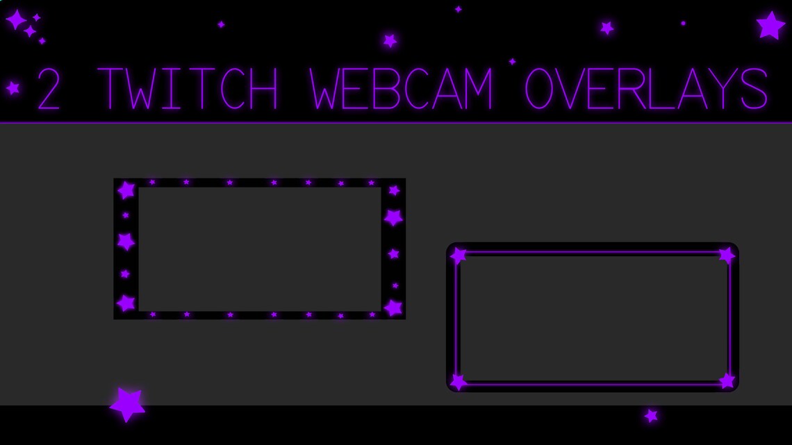 2x Twitch Webcam Border Purple Twitch Overlay Neon Stream - Etsy