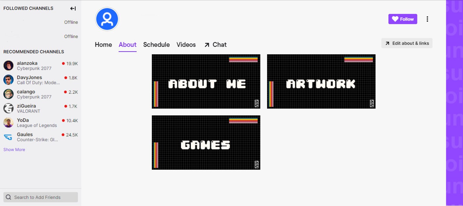 25 Twitch Panel Retro Twitch Overlay Retro Stream Overlay | Etsy Canada