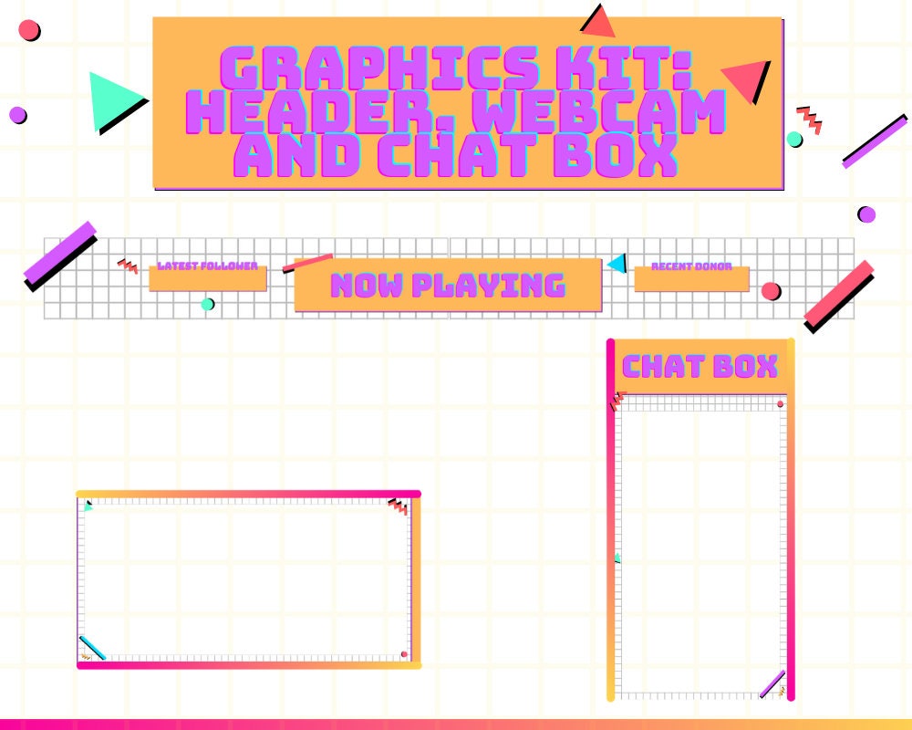 Retro Twitch Overlay Animated Package Colorful Stream - Etsy