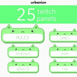 25 Twitch Panel Green Twitch Overlay Cute Twitch Panel Blue - Etsy