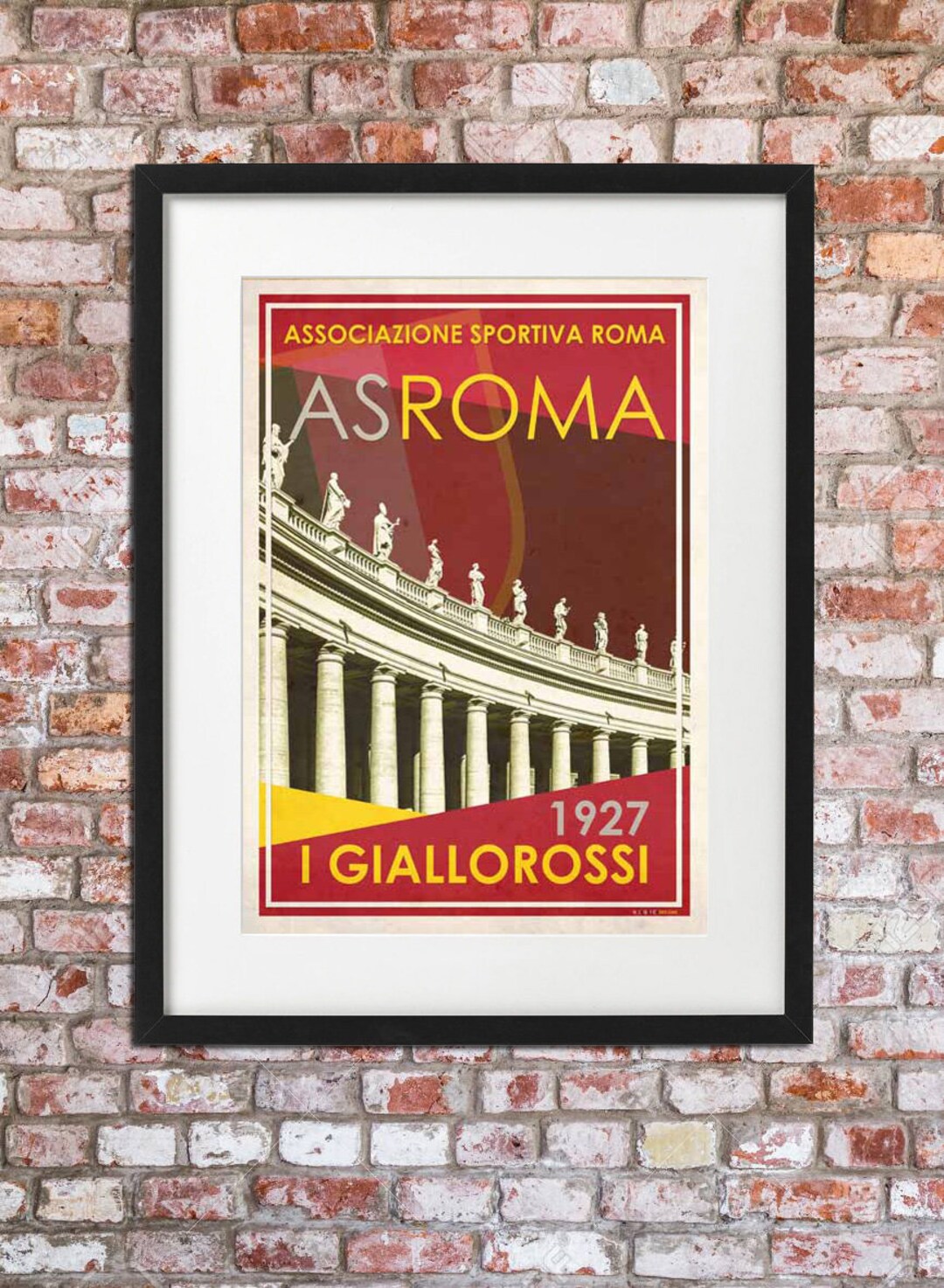 AS ROMA Vintage Style Illustrated Football Print 297mm X 420mm - Etsy