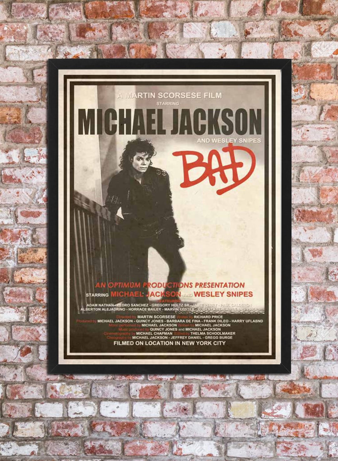 MICHAEL JACKOSN Vintage Style Bad Illustrated Film Poster A3 - Etsy
