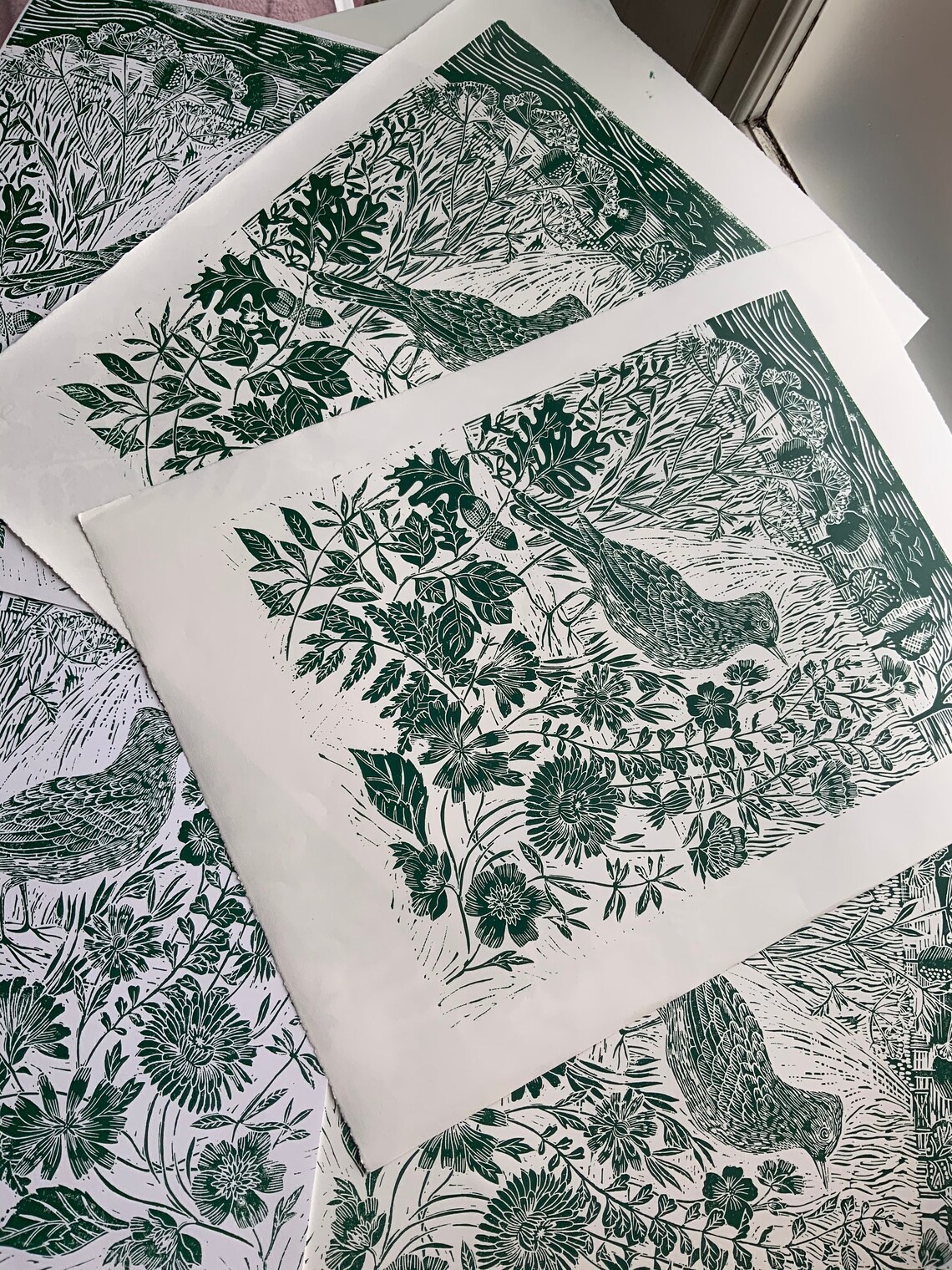 Linocut Print | Skylark | Handmade | Original | Hand Printed | Wall Art ...