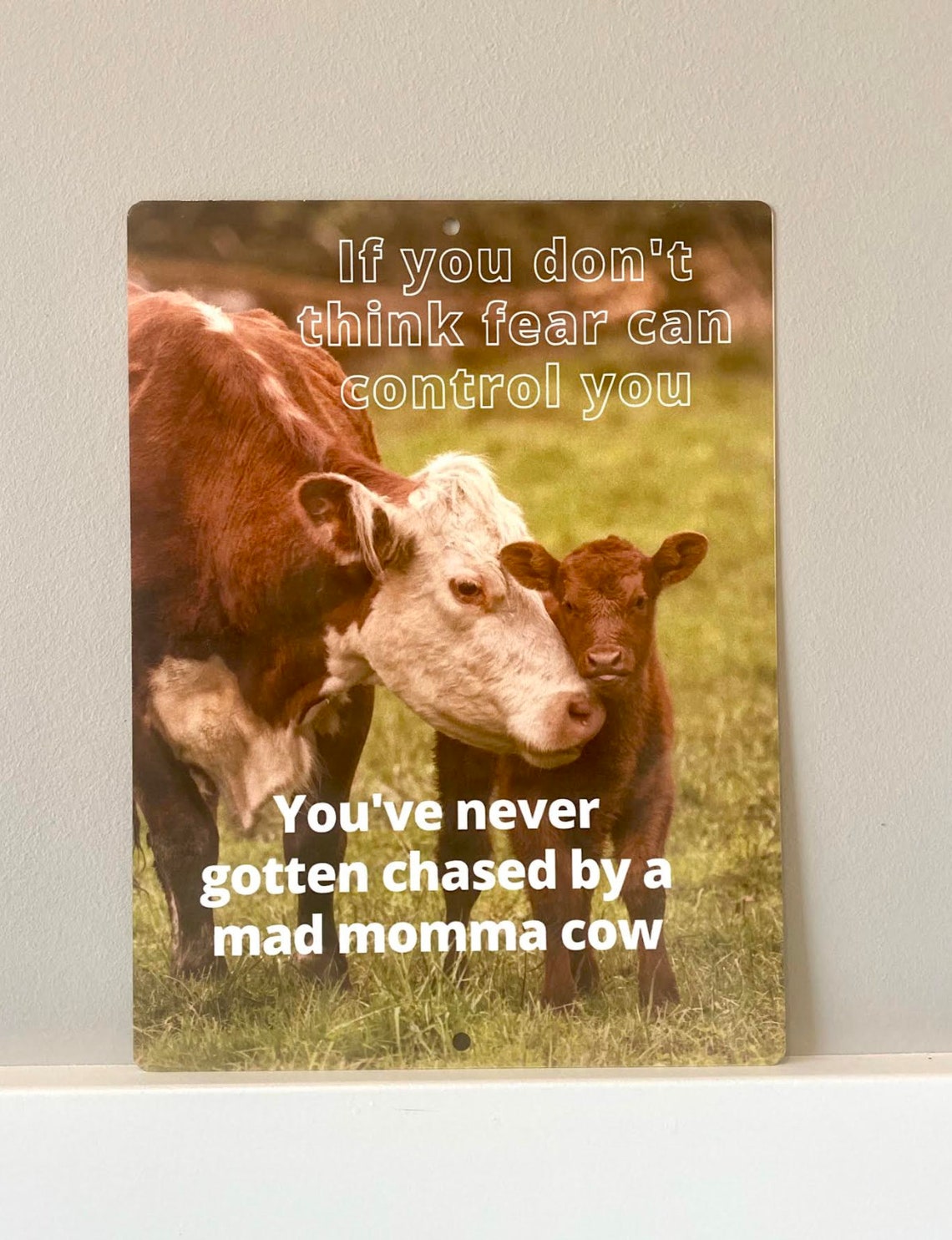 Cow Sign Funny Vintage Cow Sign Vertical Aluminum Farm | Etsy