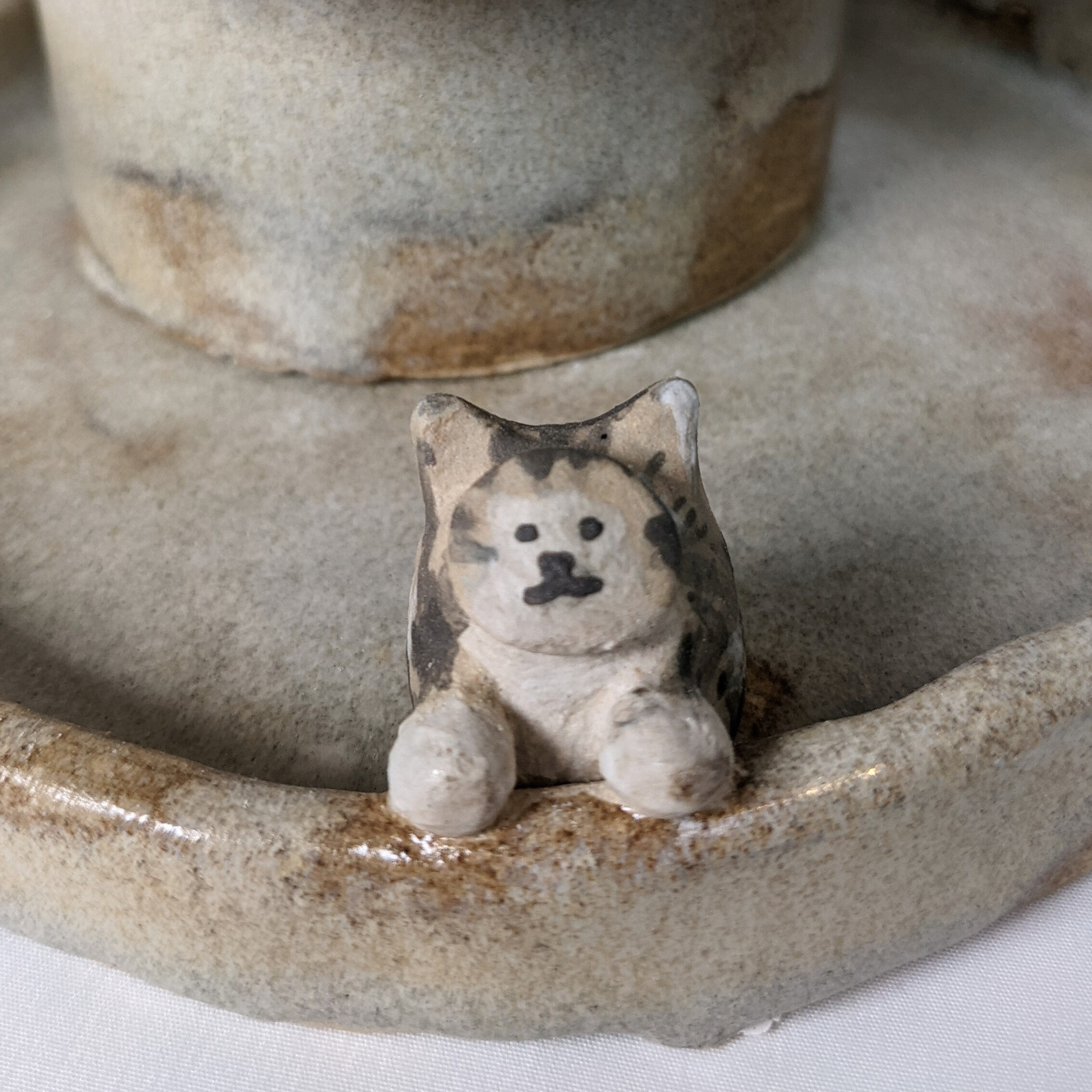 Cute Earthy Ceramic Pot, Unique Handmade Plant Pot and Water Tray ...