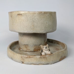 Cute Earthy Ceramic Pot, Unique Handmade Plant Pot and Water Tray ...