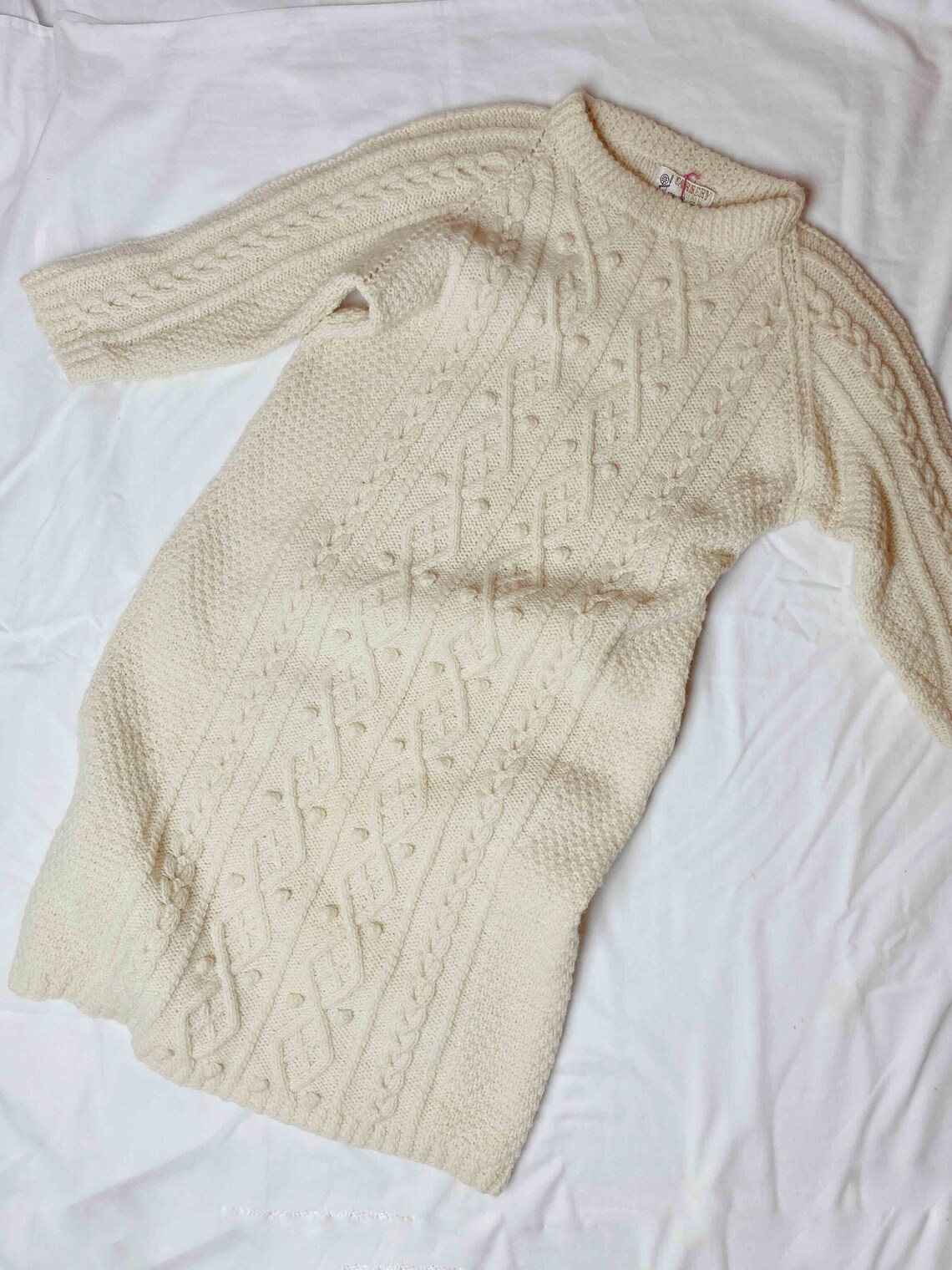 Vintage Irish Cableknit Sweater Dress - Etsy
