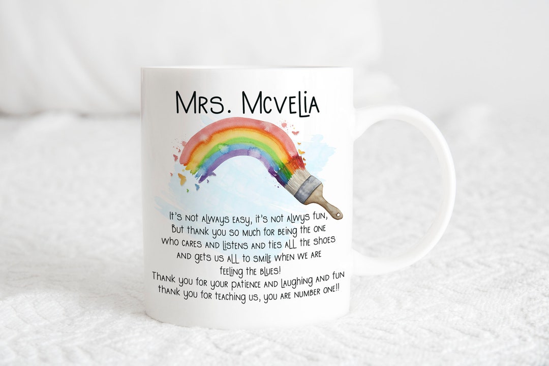 Personalised Teacher Mug, Best Teacher Mug, Nursery Teacher Gift ...