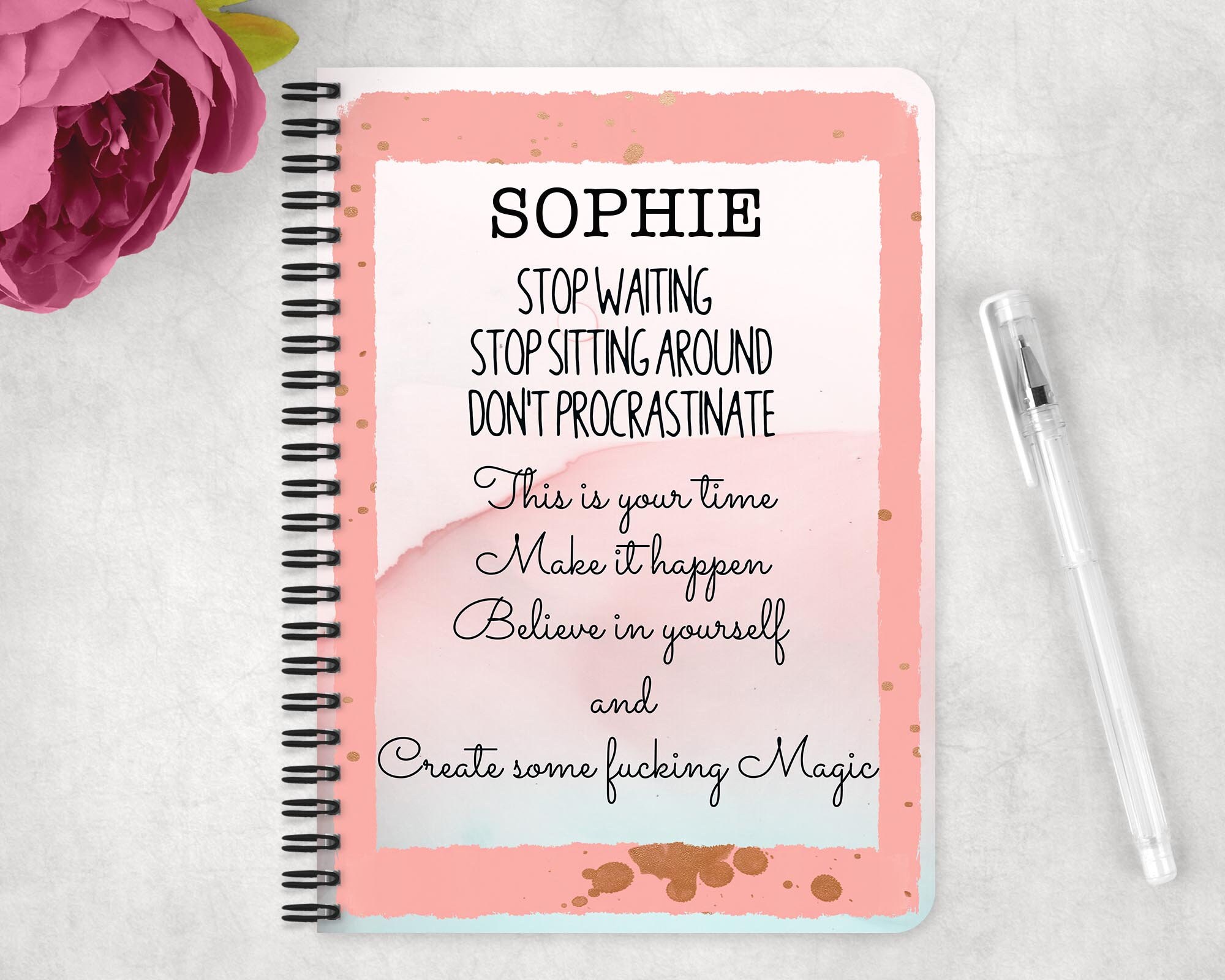 Personalised Notebook Motivational Notebook Job Planner - Etsy UK