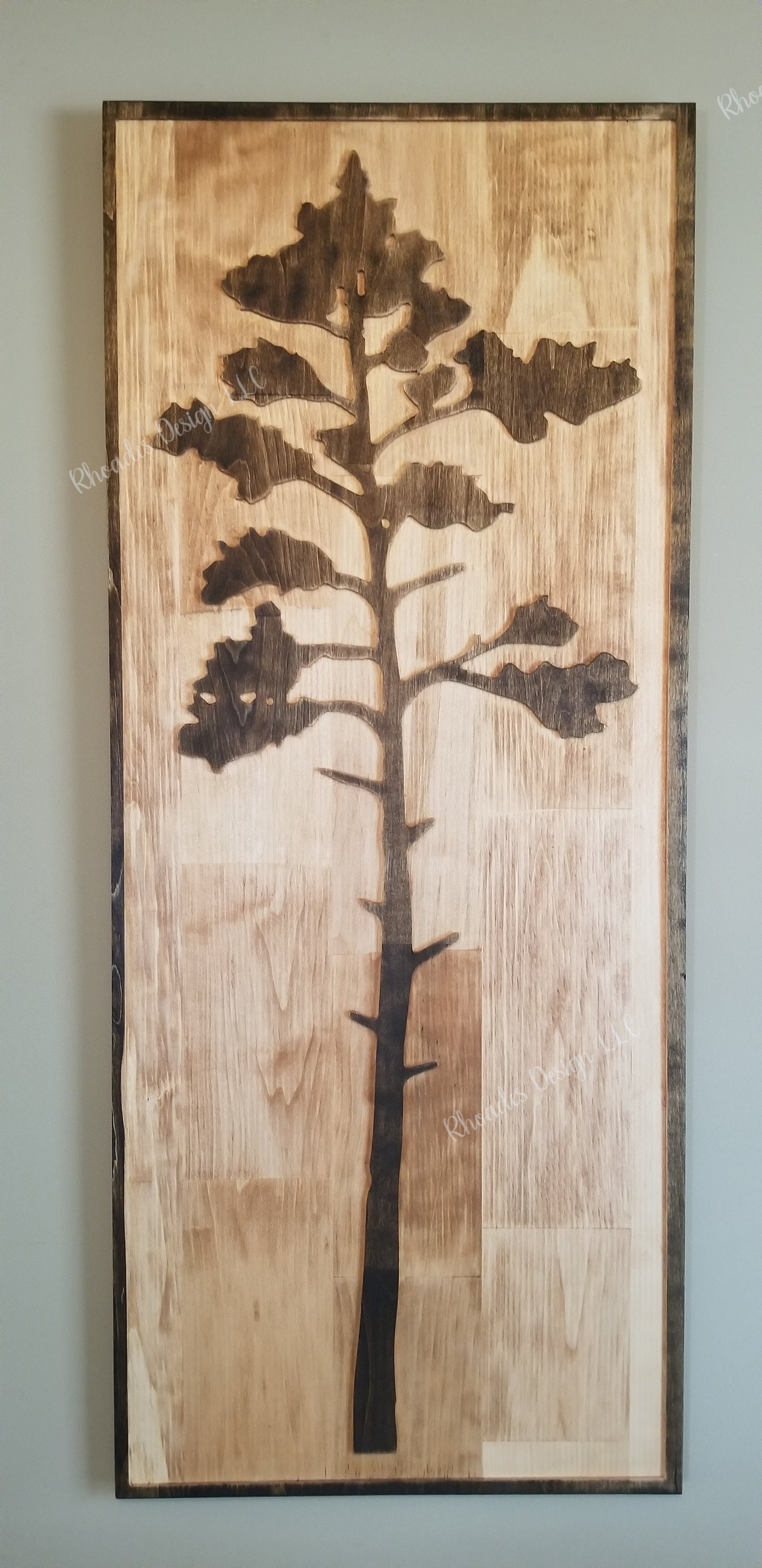 Large 3 Panel Carved Wooden Trees Tree Art Large Wall Art - Etsy