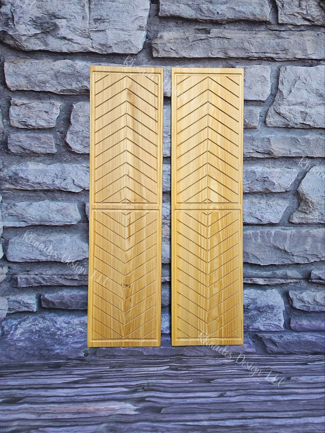 Chevron Wood Shutters, Cypress Shutters, Cottage Shutters, Rustic ...