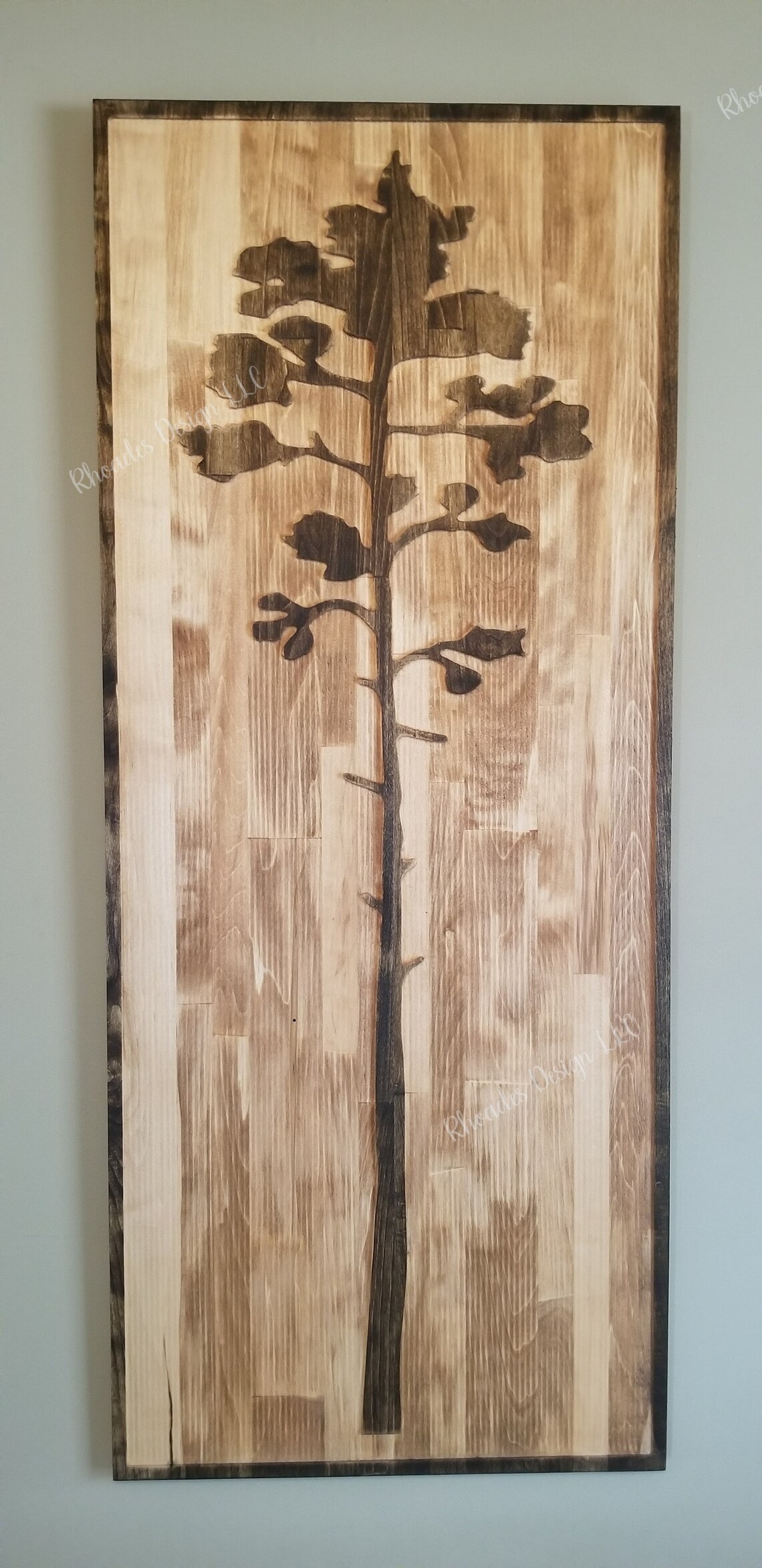 Large 3 Panel Carved Wooden Trees Tree Art Large Wall Art - Etsy