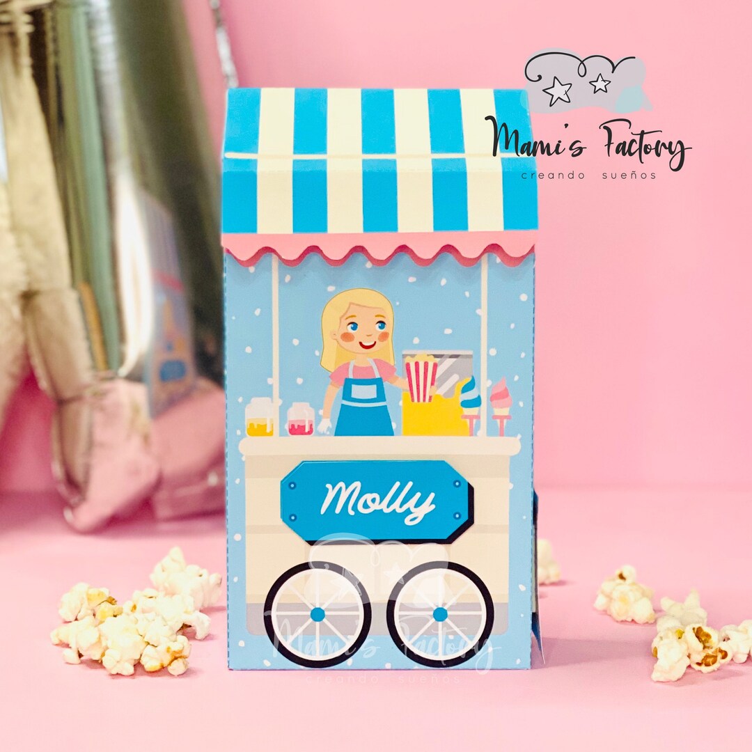 Popcorn Printable Box Popcorn Box for Girls Birthday Party popcorn Box ...