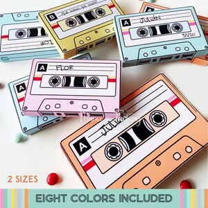 Printable Cassette Tapes Party Favor Boxes Cassette Tape - Etsy