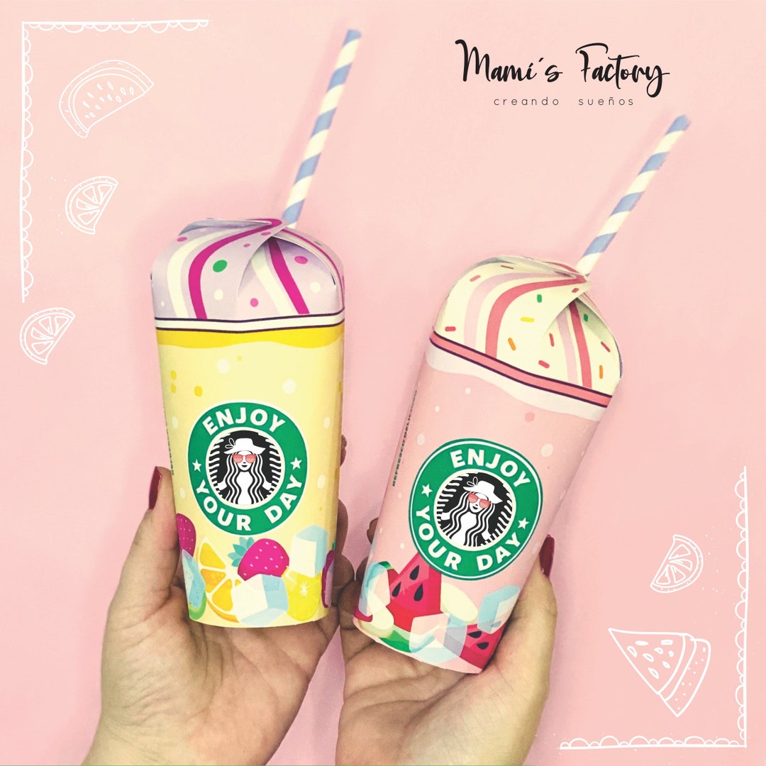 Printable Smoothie Cups Latte Box Template 6 Designs Latte Party Summer ...