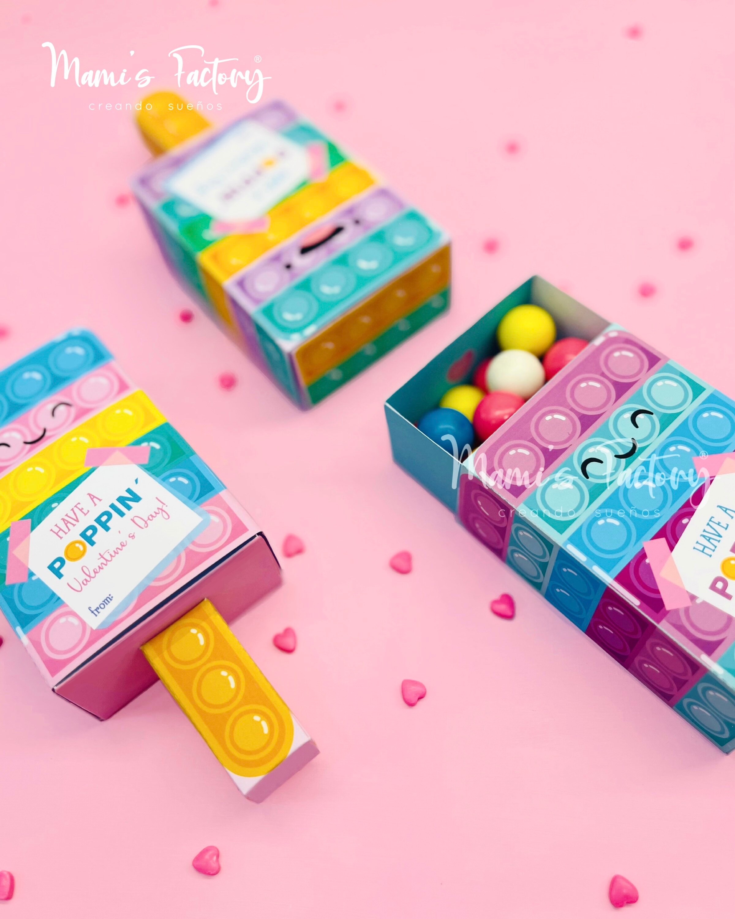 Valentines Day Pop It Printable Box Kids Valentines Gift for School Pop ...