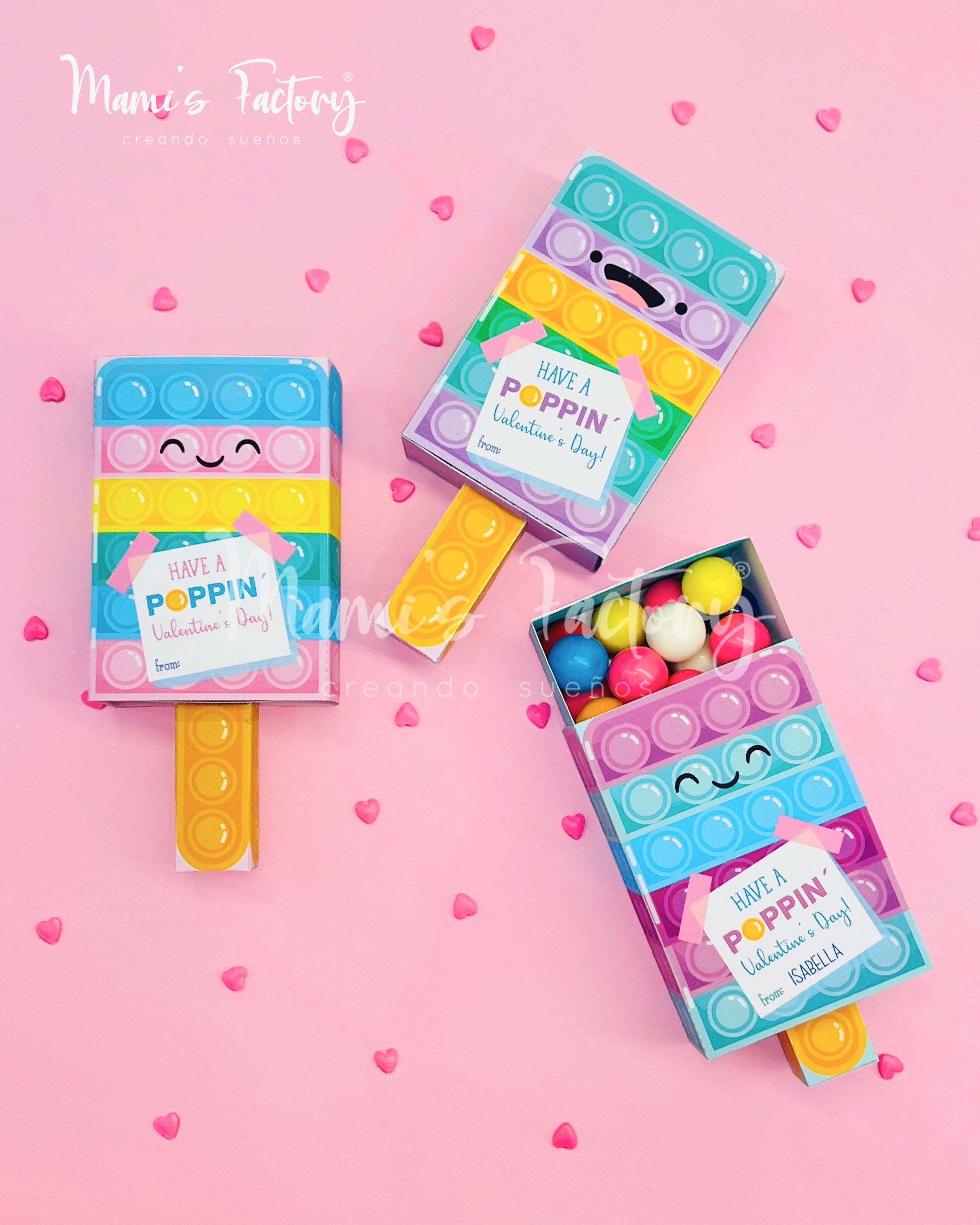 Valentines Day Pop It Printable Box Kids Valentines Gift for School Pop ...