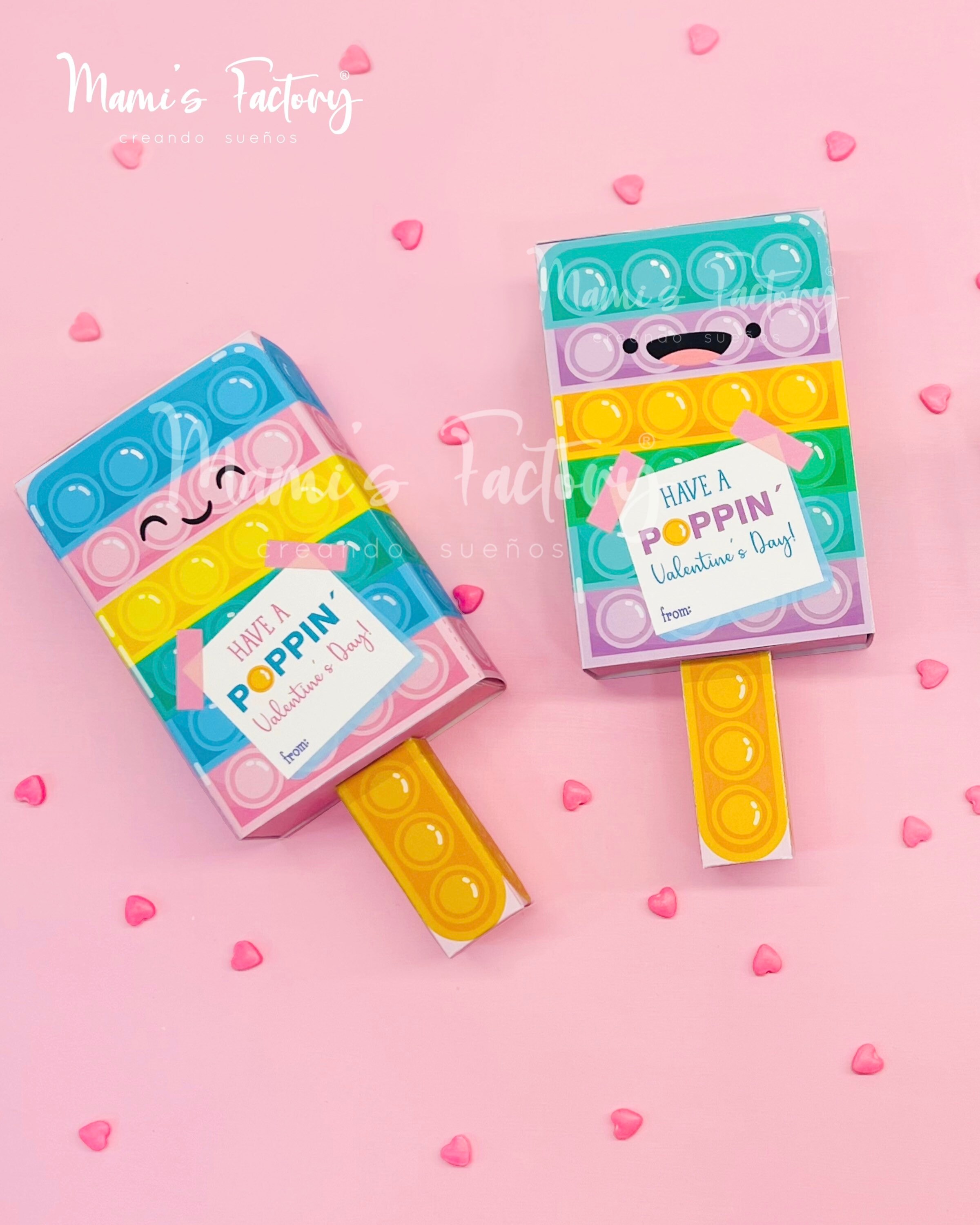 Valentines Day Pop It Printable Box Kids Valentines Gift for School Pop ...