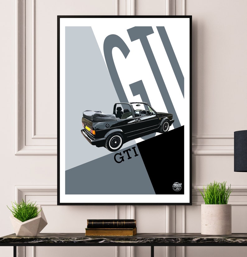 VW Golf Mk1 GTI Cabriolet Print Vw Golf Mk1 GTI Cabriolet Poster ...